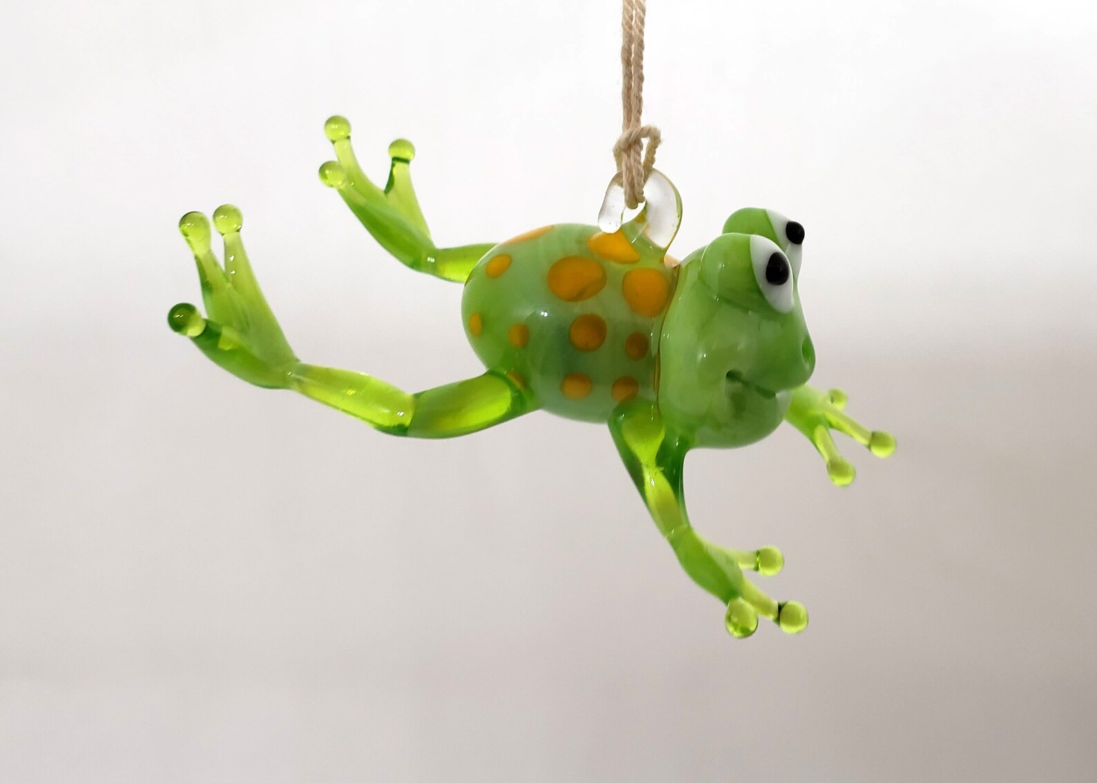 Hanging Frog, Frog With Hanging Loop, Glass Frog Miniature, Handblown ...
