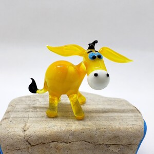 Handmade Glass Donkey Figurine, Collectible Handblown, Home Decor, Art ...