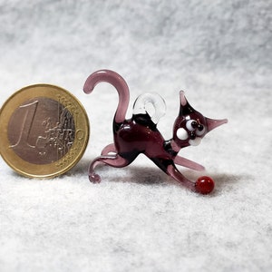 Miniature Cat With Hanging Loop, Blown Glass Cat, Glass Cat Miniature ...