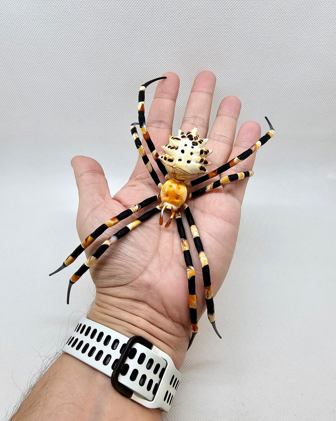 Huge Spider Argiope Lobata, Figurine Blown Glass, Glass Brown Spider ...