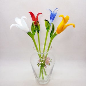 Glass Lily Flower, Lily Sculpture, Flower Ornament, Flower Statuette ...