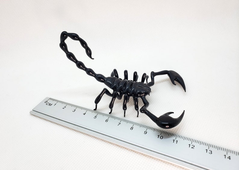Handblown Scorpion, Black Glass Scorpion Figurine, Scorpion Glass ...