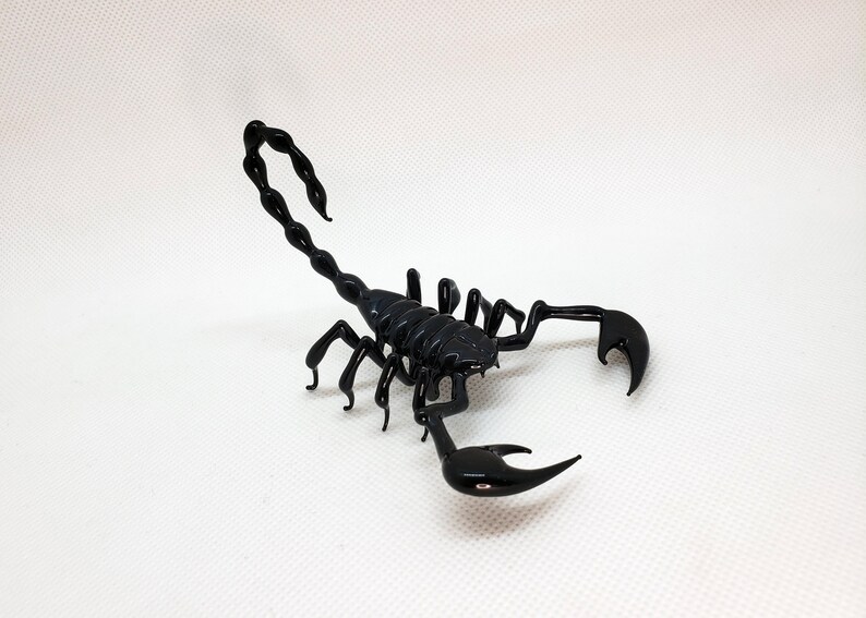 Handblown Scorpion Black Glass Scorpion Figurine Scorpion - Etsy