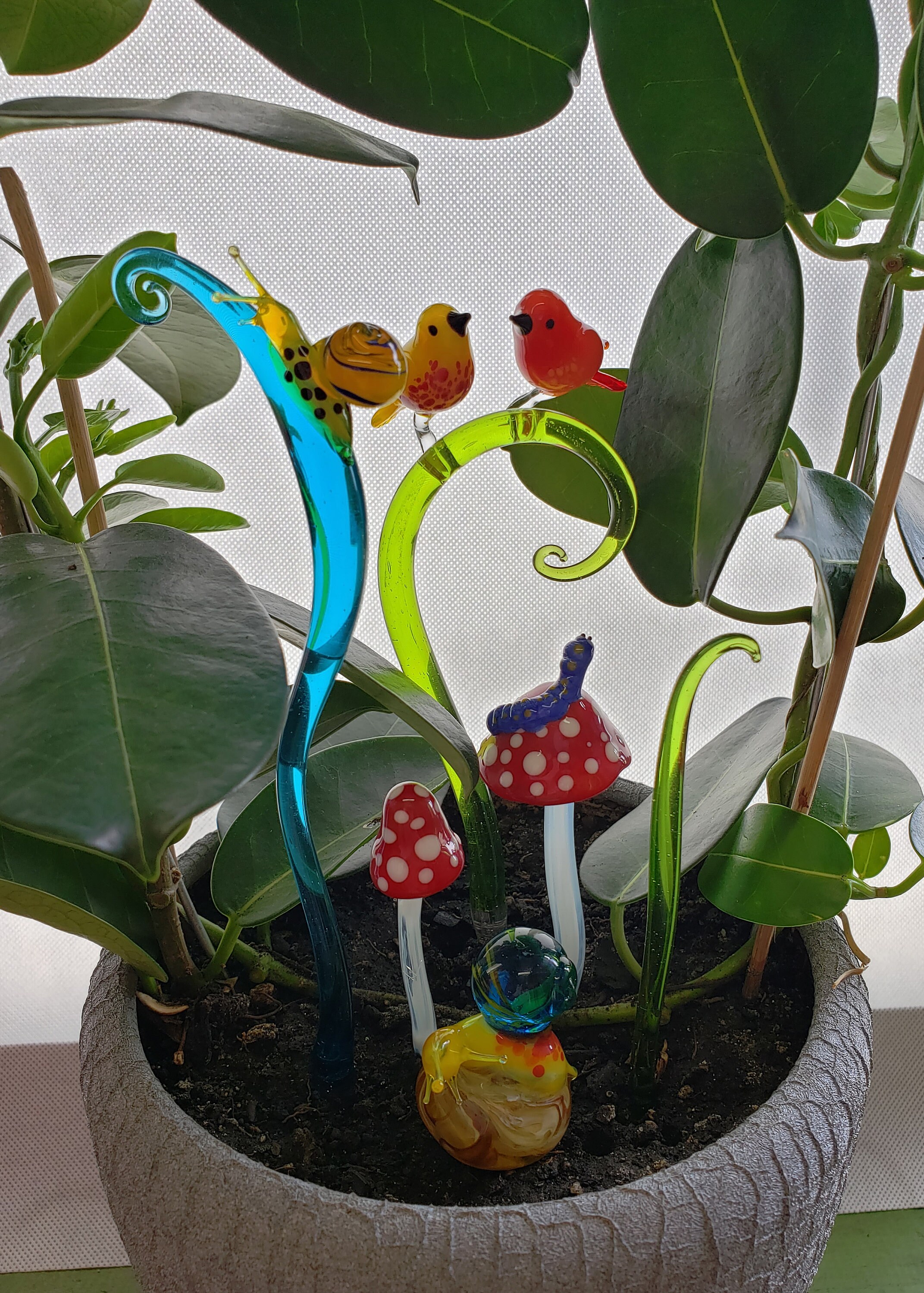 Large glass Plant Glass Flower Glass garden art Blown | Etsy