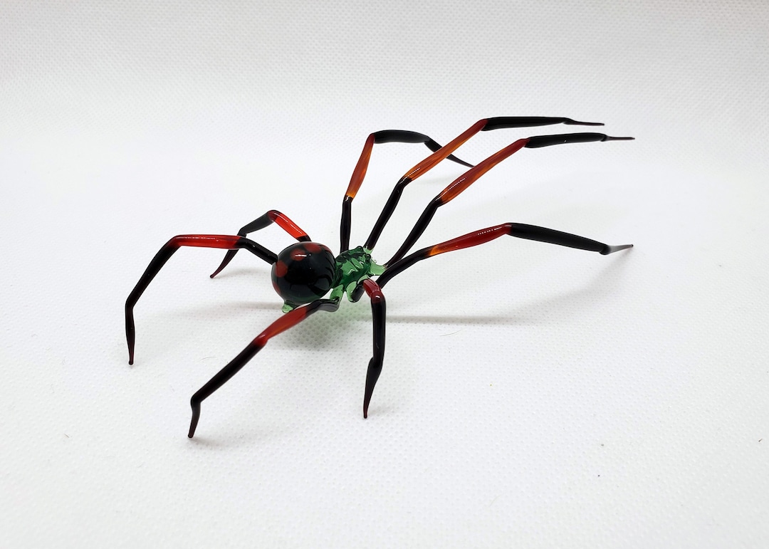Art Glass Spider Figurine, Figurine Blown Glass Spider, Handblown Glass ...