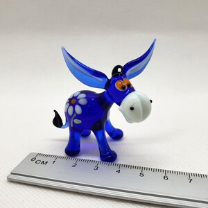 Blue Donkey Figurine, Blown Glass Donkey Figure, Donkey Figurine ...