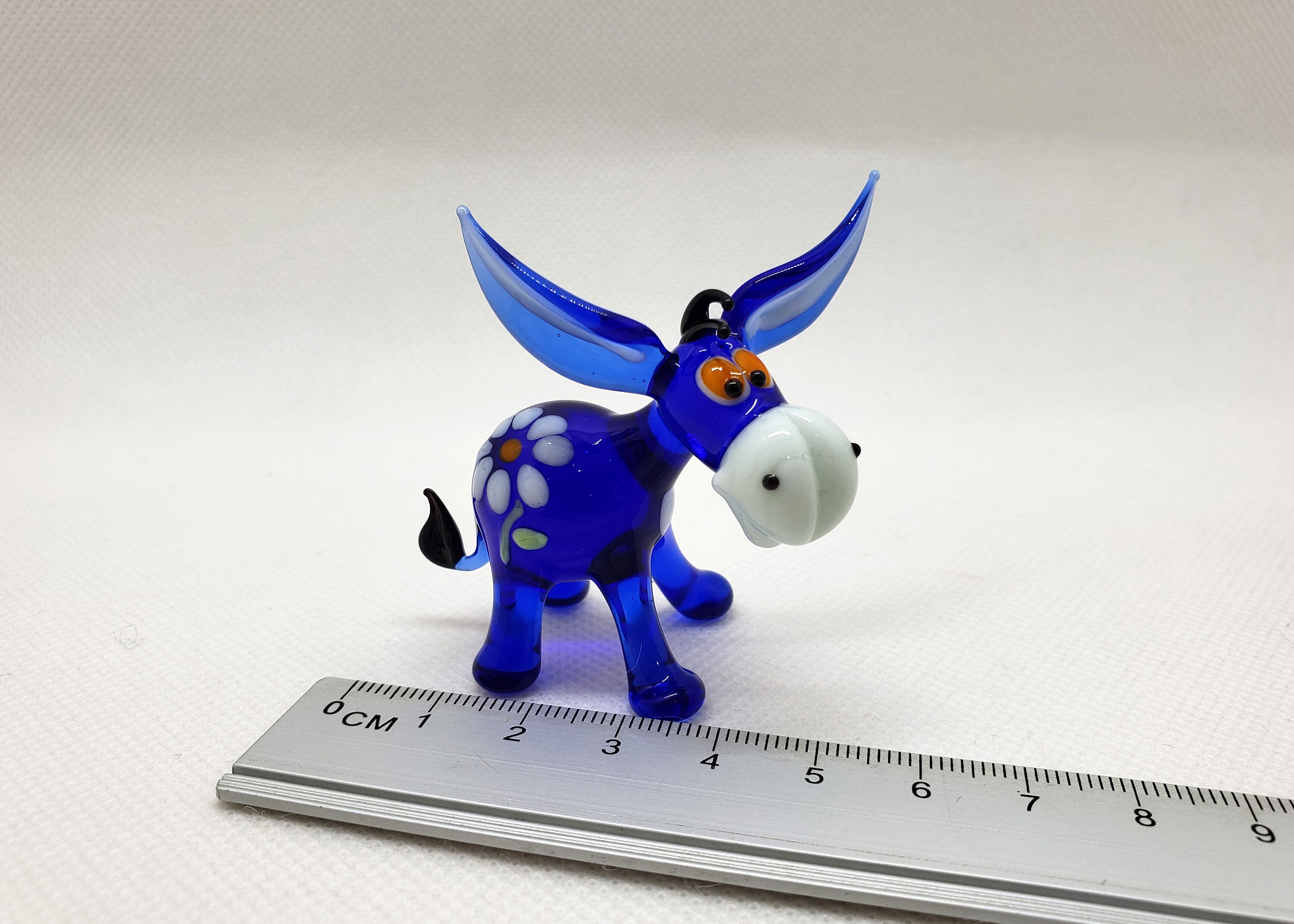 Blue Donkey Figurine, Blown Glass Donkey Figure, Donkey Figurine ...