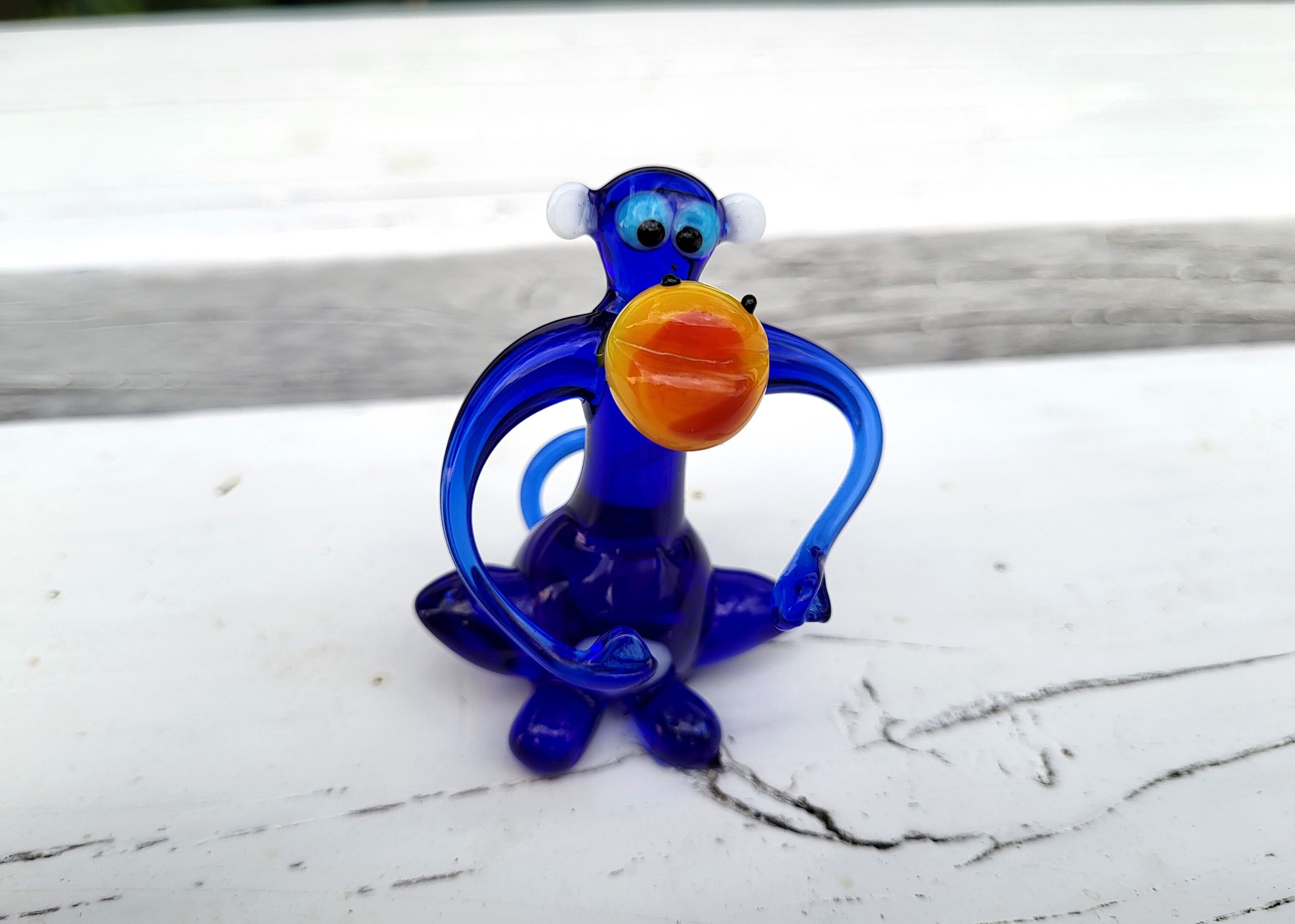 Glass Blue Monkey Blown Glass Handblown Monkey Blown Glass - Etsy