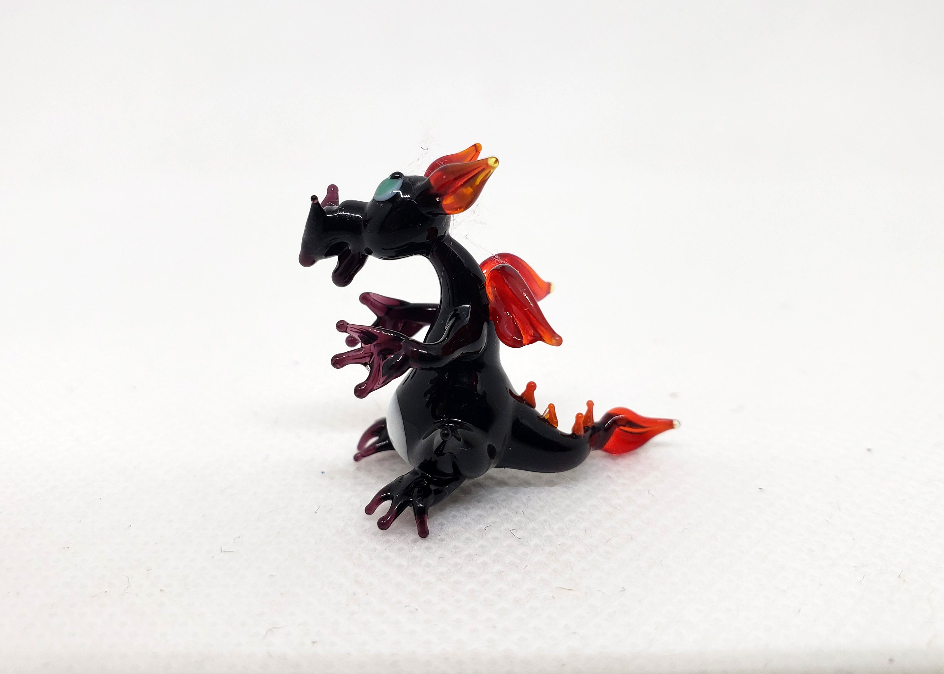 Kind Little Dragon, Blown Glass Dragon, Glass Miniature, Handblown ...
