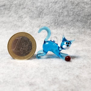 Miniature Cat With Hanging Loop, Blown Glass Cat, Glass Cat Miniature ...