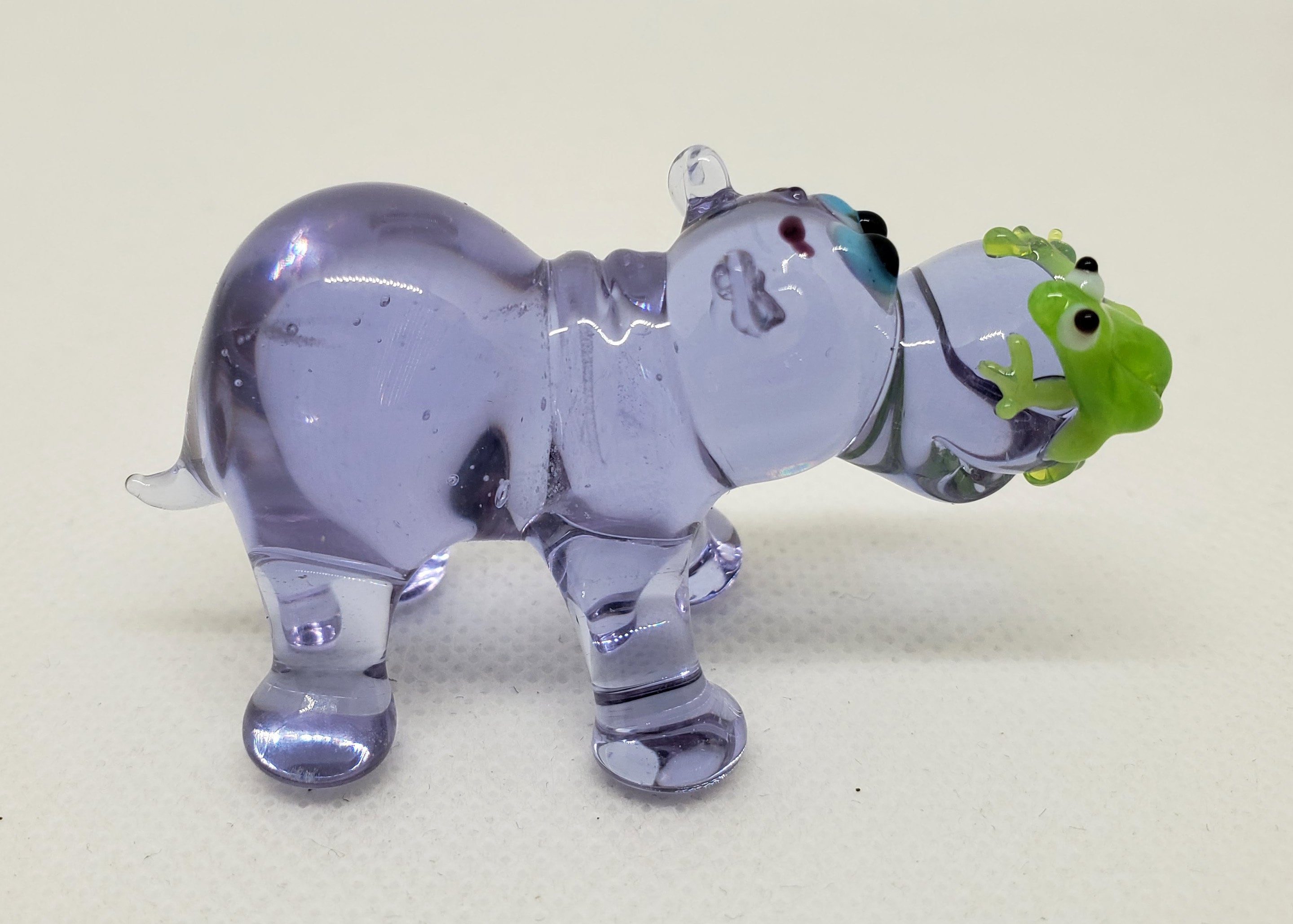 Handmade glass Hippo figurine Blown Glass Hippo Glass | Etsy
