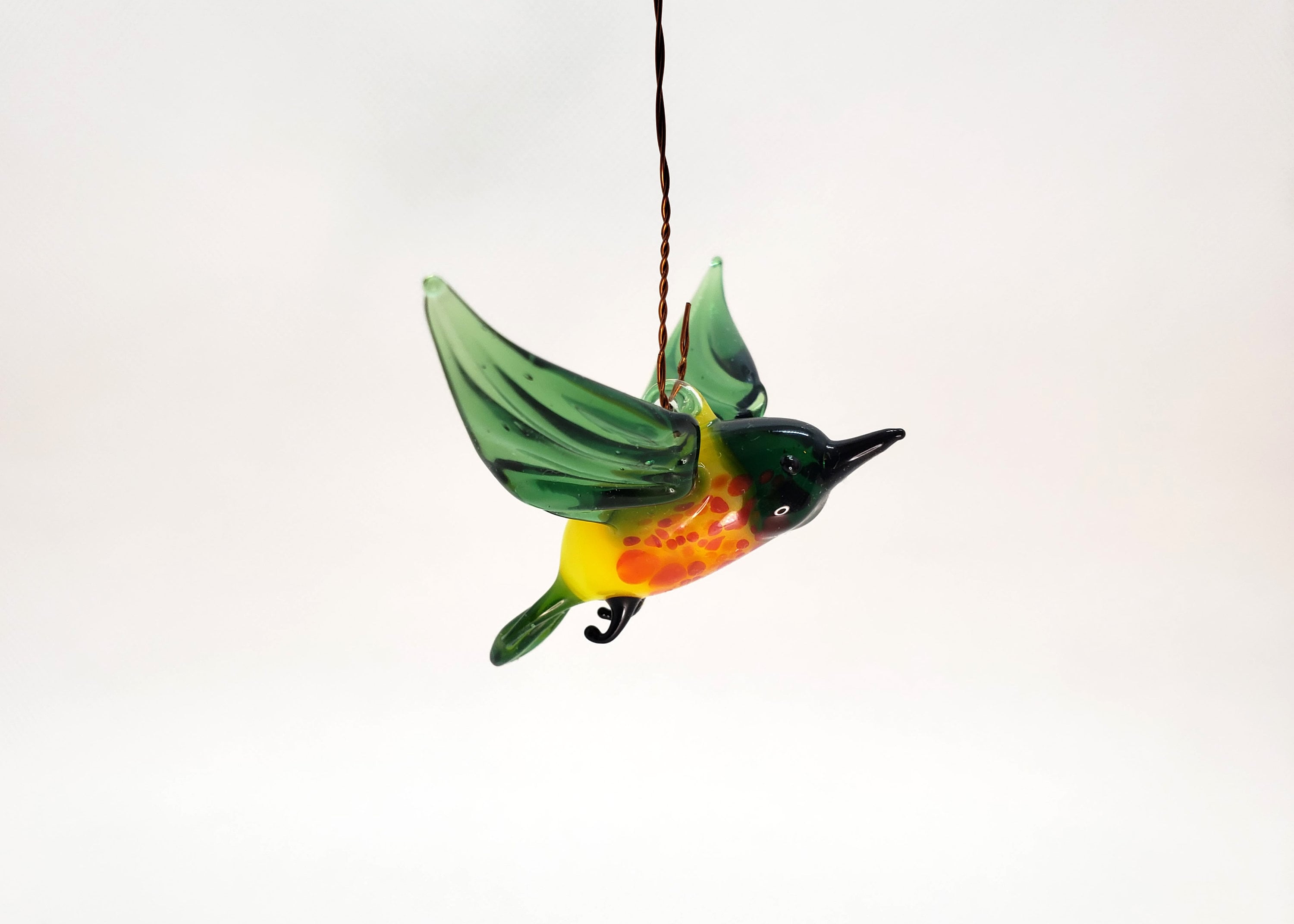 Flying Bird Figurine, Figurine Blown Glass, Hand Blown Glass, Bird ...