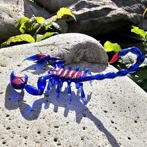 Big Blue Scorpion Figurine, Glass Scorpion Figurine, Murano Glass ...