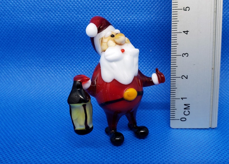 Santa Claus With a Lantern, Blown Glass, Art Glasst, Santa Claus ...