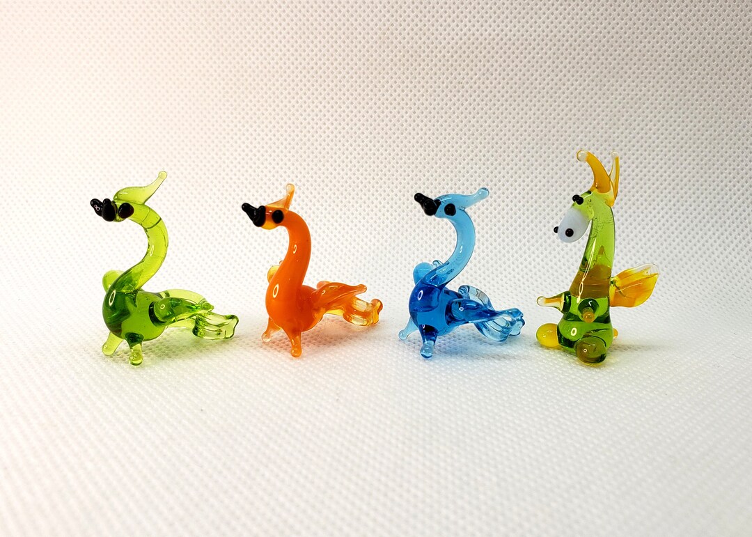 Glass Miniature Dragon, Blown Glass Dragon, Glass Miniature, Handblown ...
