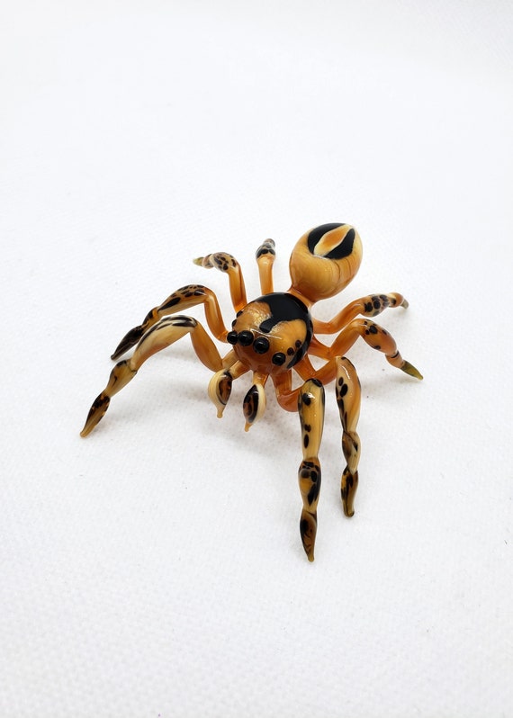 Glass Figurine Brown Jumping Spider Glass Brown Spider - Etsy
