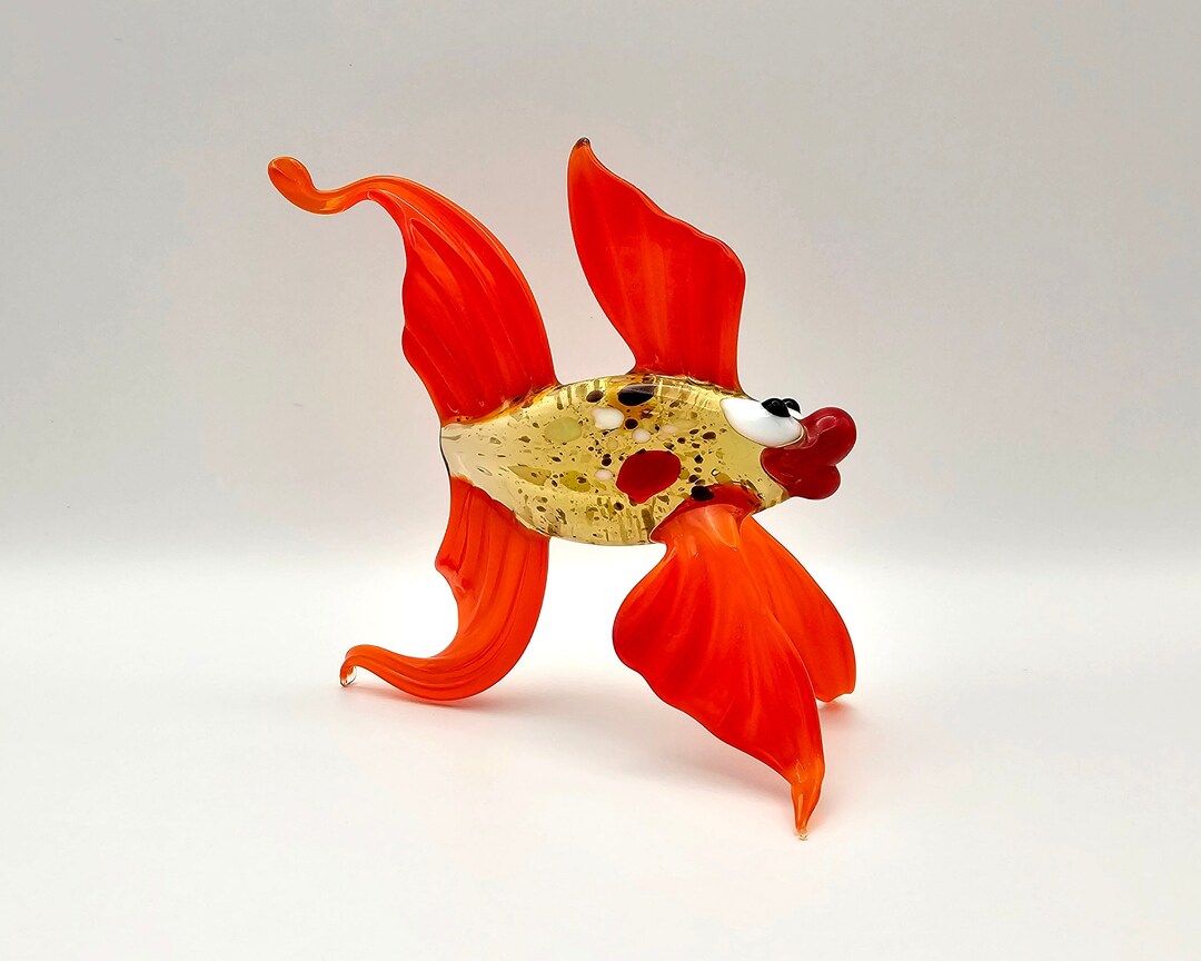 Big Fish Figurine, Hand Blown Glass, Figurine Blown Glass, Home Decor ...