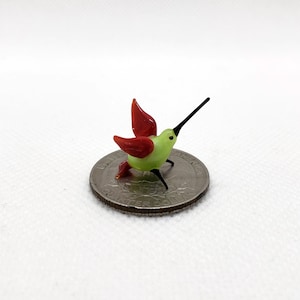 Super Mini Glass Hummingbird, Glass Miniature, Bird Sculpture, Small ...