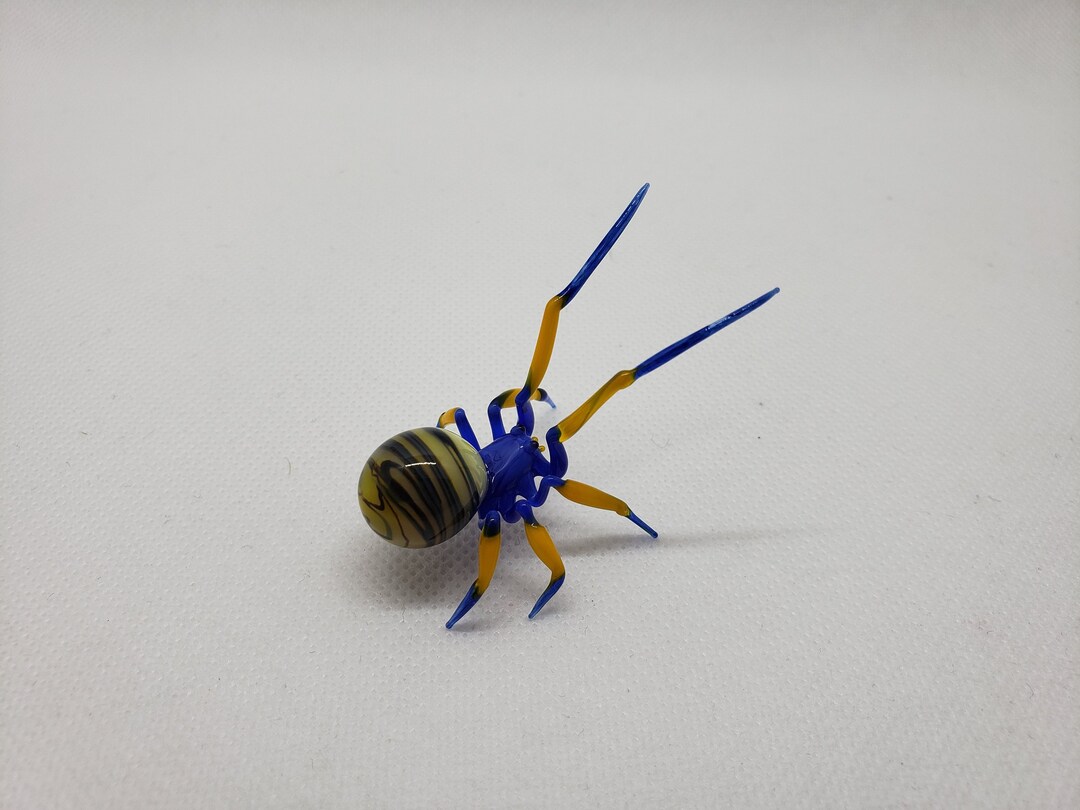 Glass Spider Lampwork, Figurine Blown Glass, Handblown Glass Spider ...