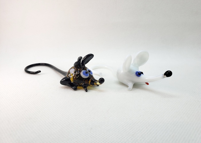 Mouse Figurine Figurine Blown Glass Mouse Mouse Animals - Etsy