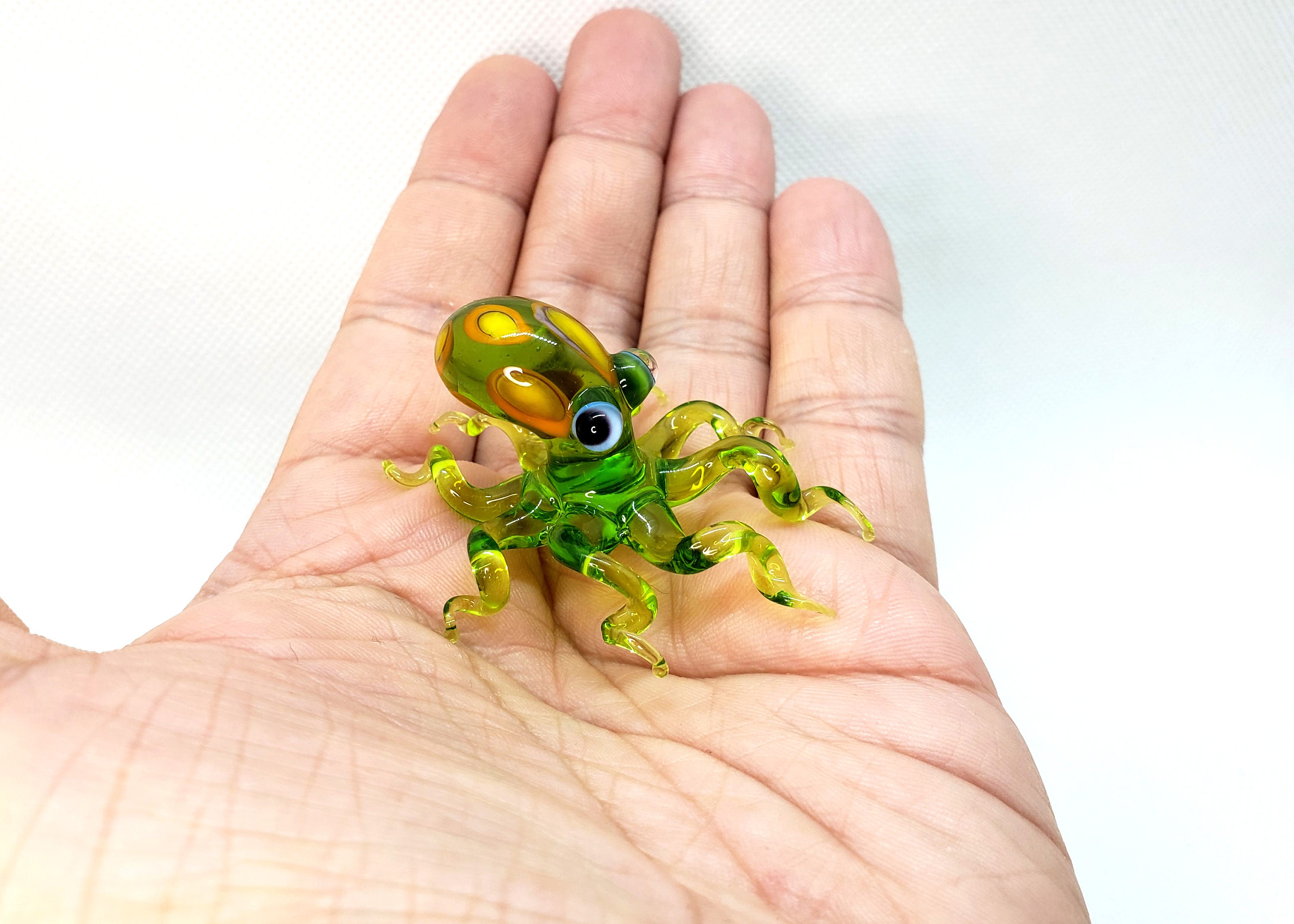 Glass Octopus, Miniature Octopus, Handcrafted Glass Animal, Little ...