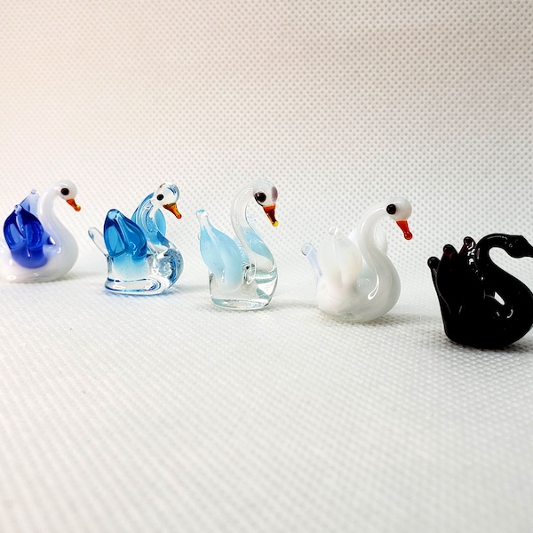 Glass Swan - Etsy