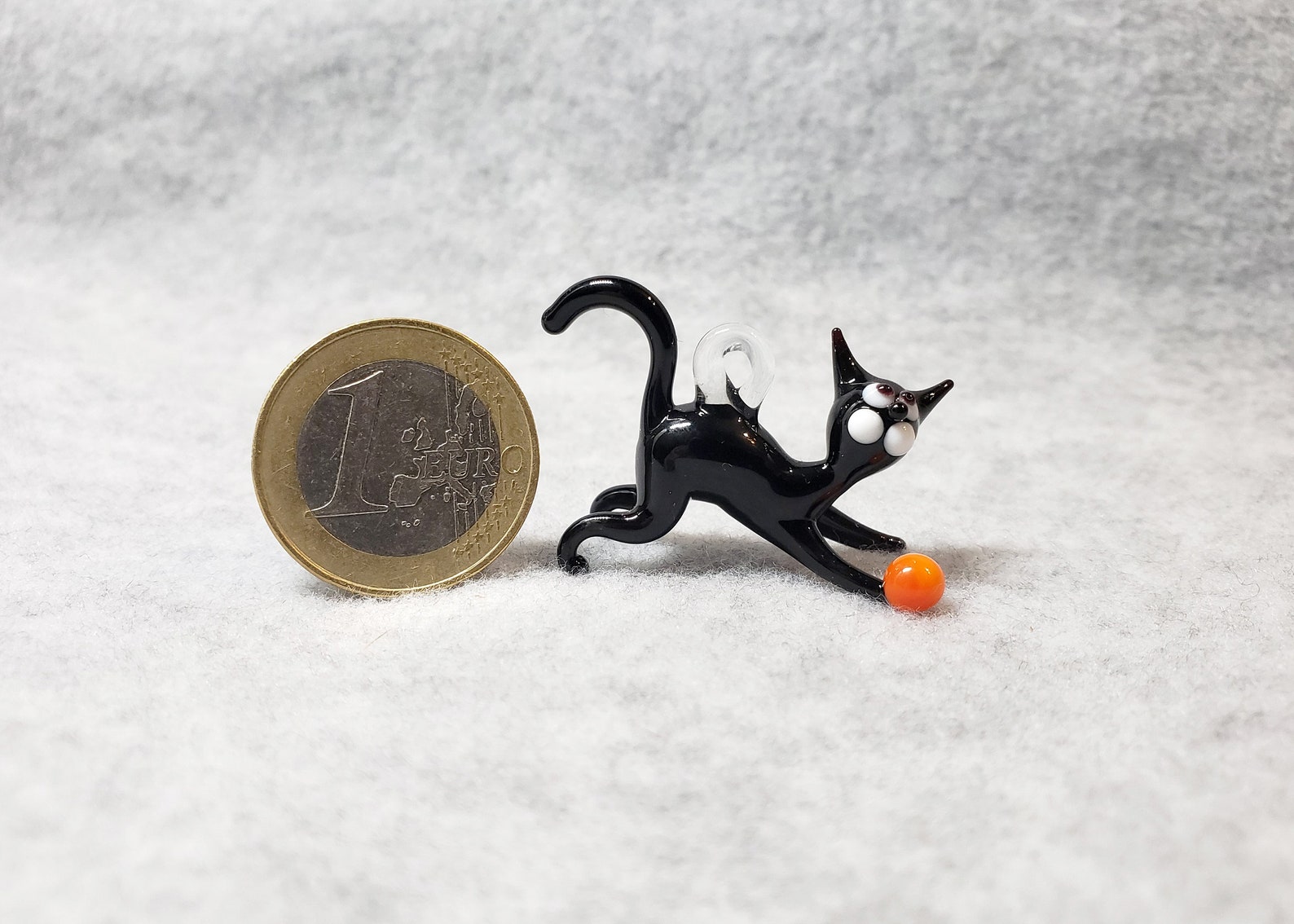 Miniature Cat With Hanging Loop Blown Glass Cat Glass Cat - Etsy