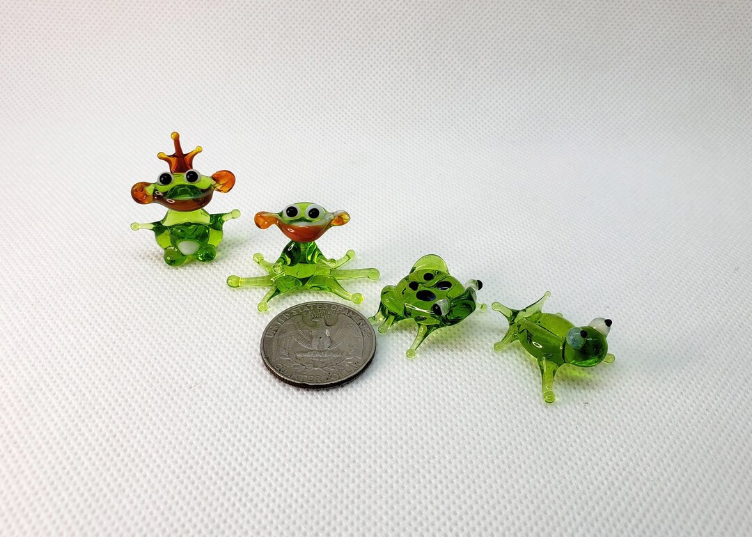 Glass Miniature Frog, Blown Glass, Glass Frog Miniature, Handblown Frog ...