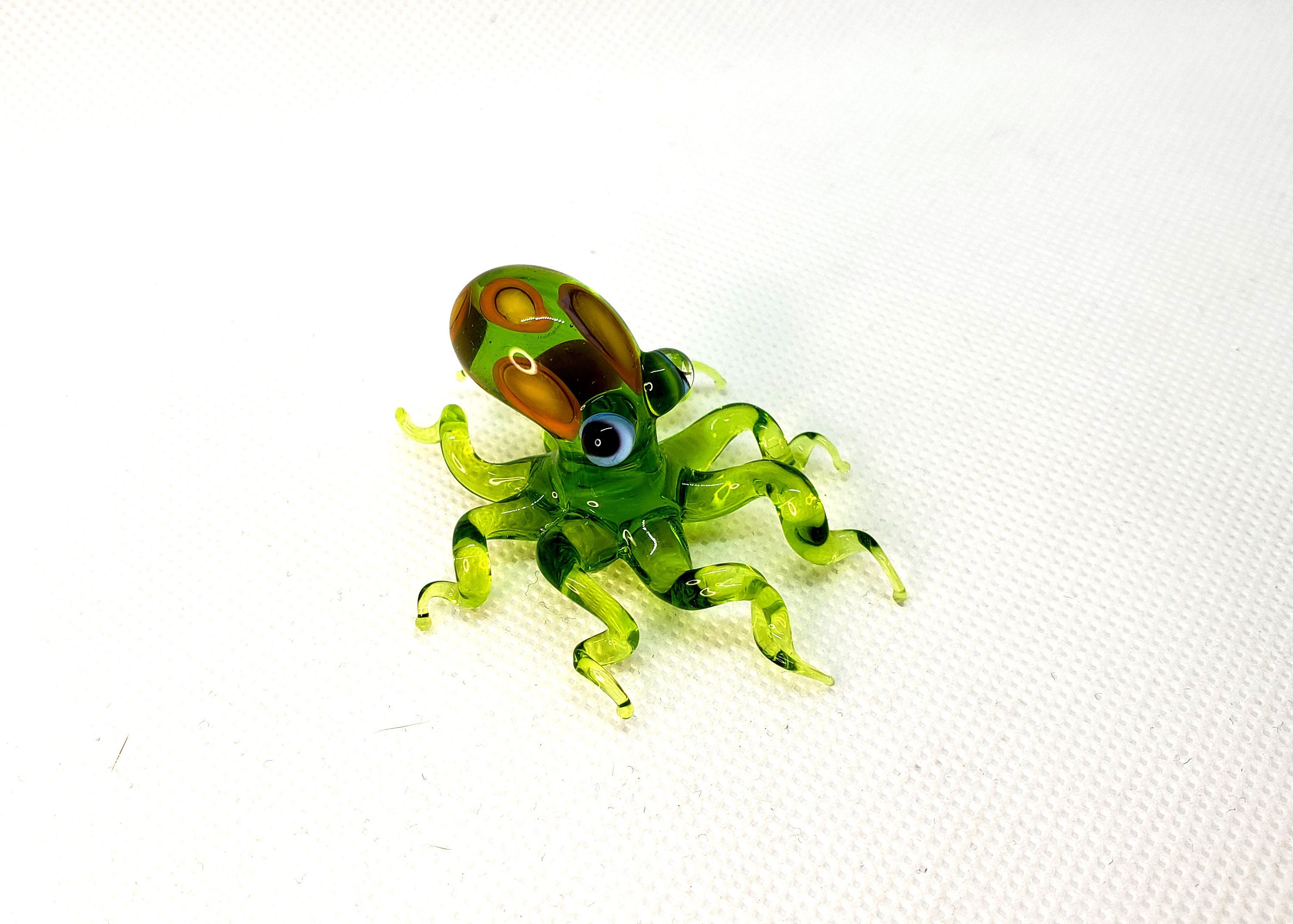 Glass Octopus, Miniature Octopus, Handcrafted Glass Animal, Little ...