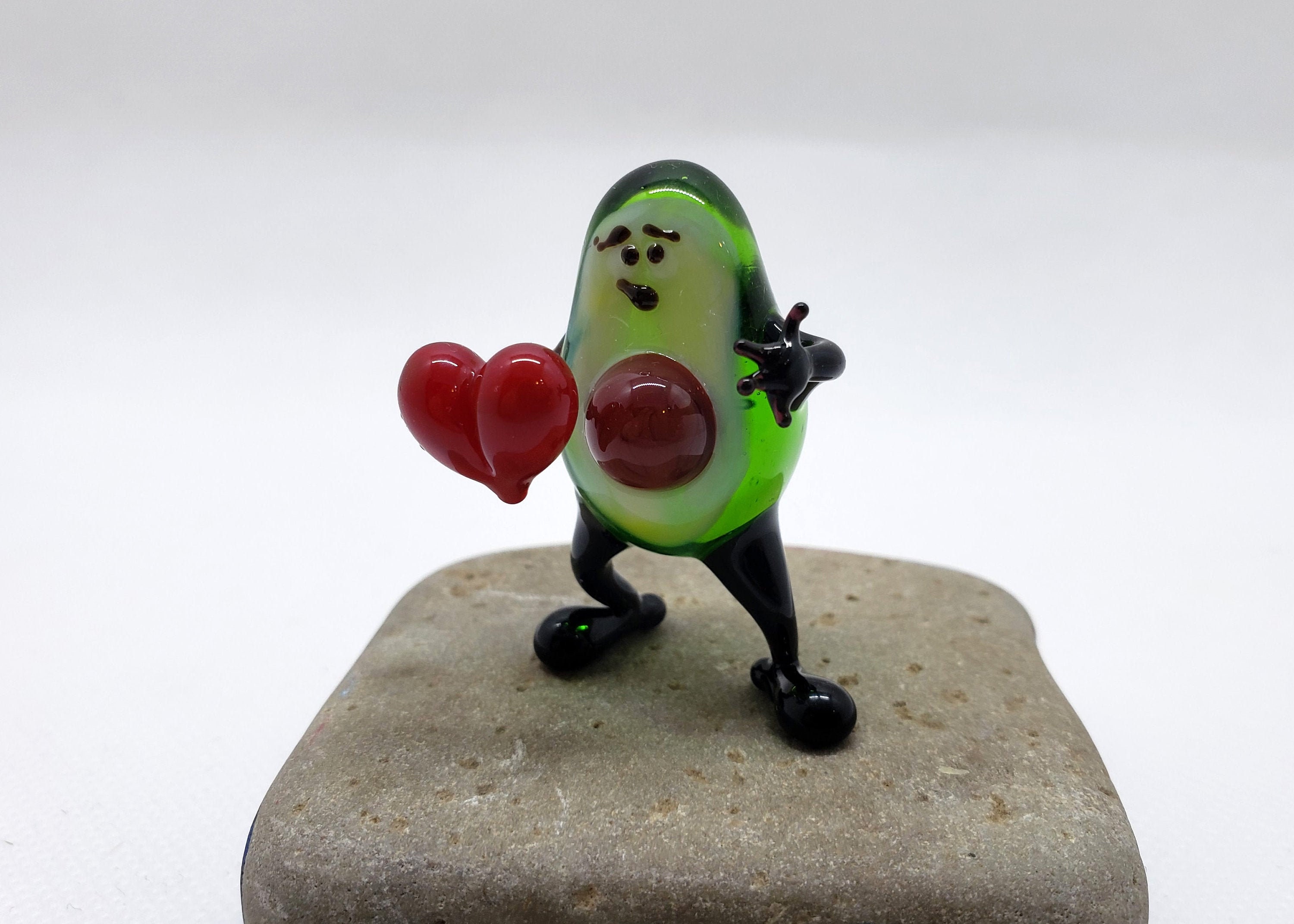 Cool Avocado With Heart Blown Glass Art Glass Glass Avocado - Etsy