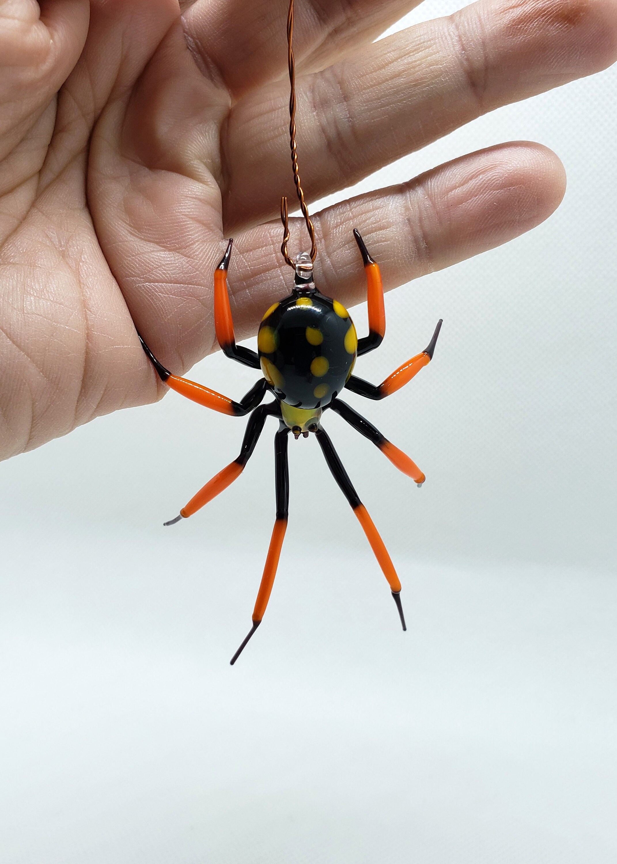 Hanging Red Spider Handcrafted glass animal Figurine Blown | Etsy