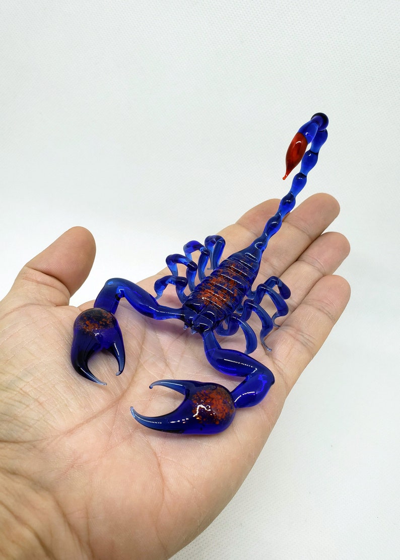 Blue Scorpion Figurine, Blue Glass Scorpion Figurine, Murano Glass ...