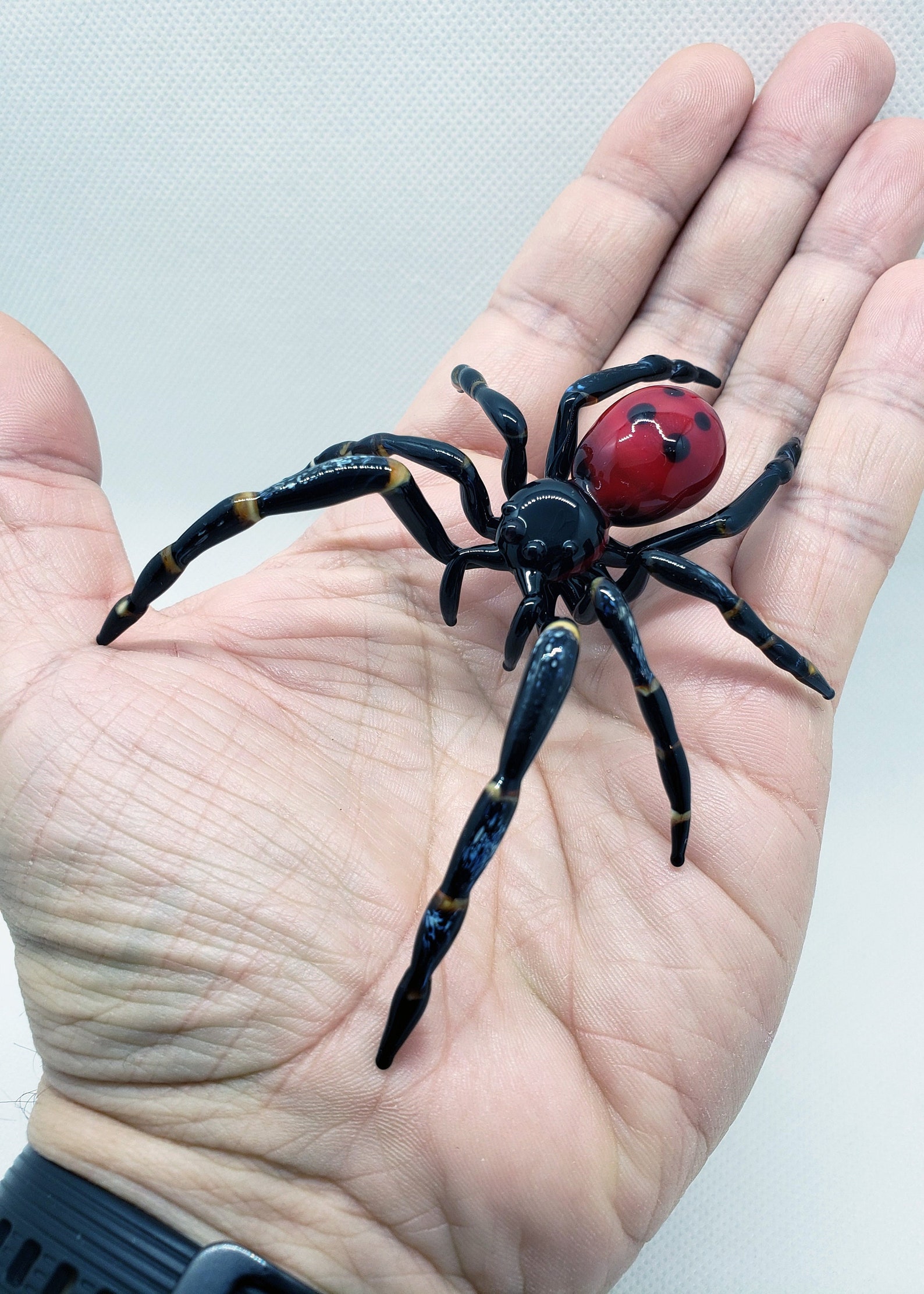 Tarantula Glass Figurine, Hand Blown Glass Tarantula, Blown Glass ...
