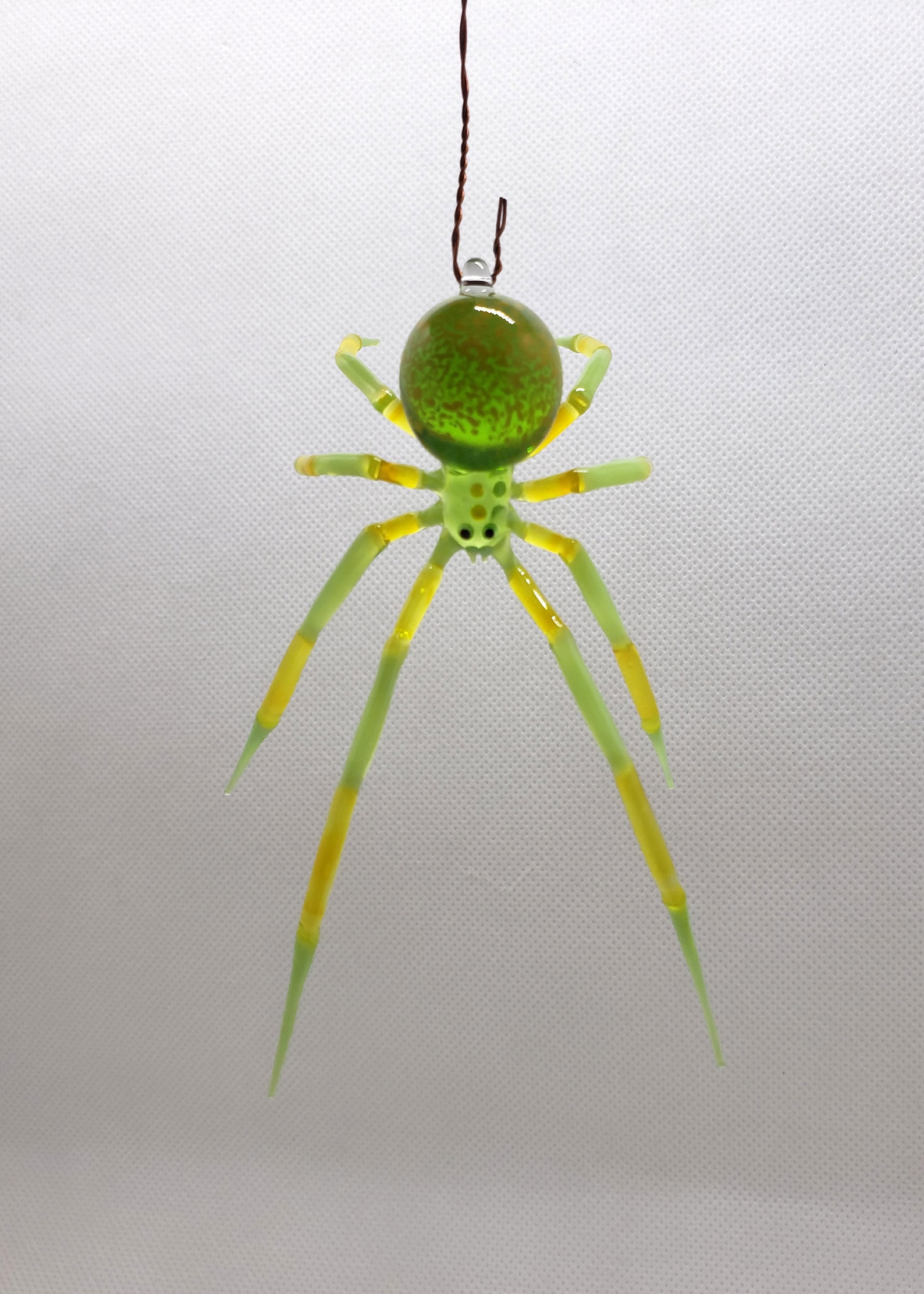 Hängende grüne Spinne Figur geblasene Glasspinne | Etsy