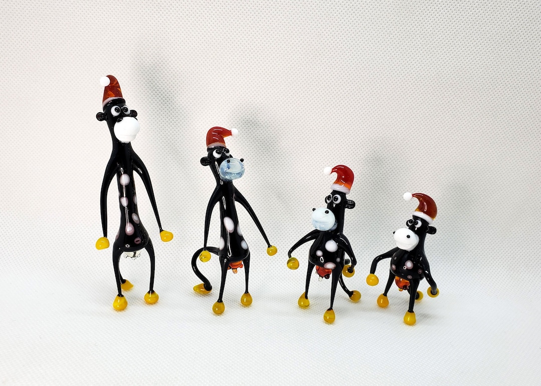 Cow, Glass Animal Figurine, Small Glass Cow, Art Glass Cow, Figurine ...