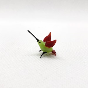 Super Mini Glass Hummingbird, Glass Miniature, Bird Sculpture, Small ...