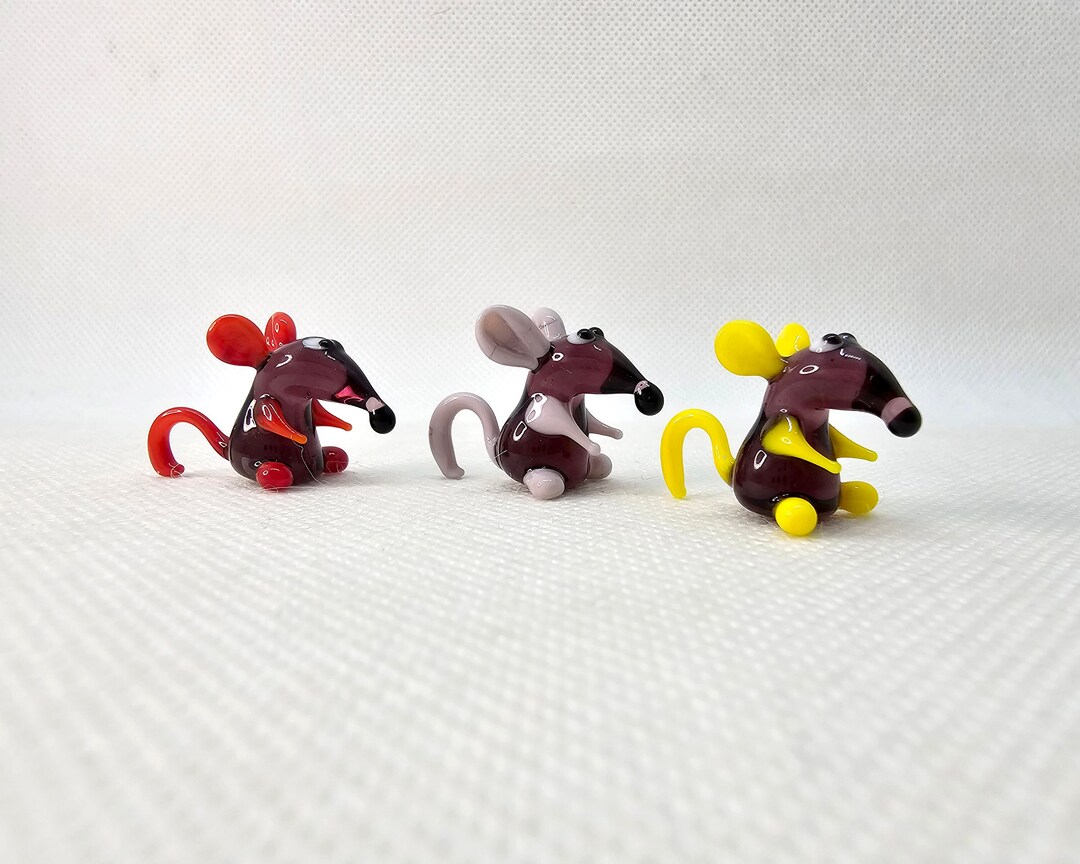 Glass Miniature Rat, Blown Glass Rat, Art Collectible, Rat Collection ...