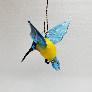 Glass Hummingbird Figurine, Flying Birds Hummingbird, Glass Animals ...