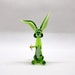 Art Glass Rabbit With Flower, Blown Glass Rabbit, Glass Miniature ...