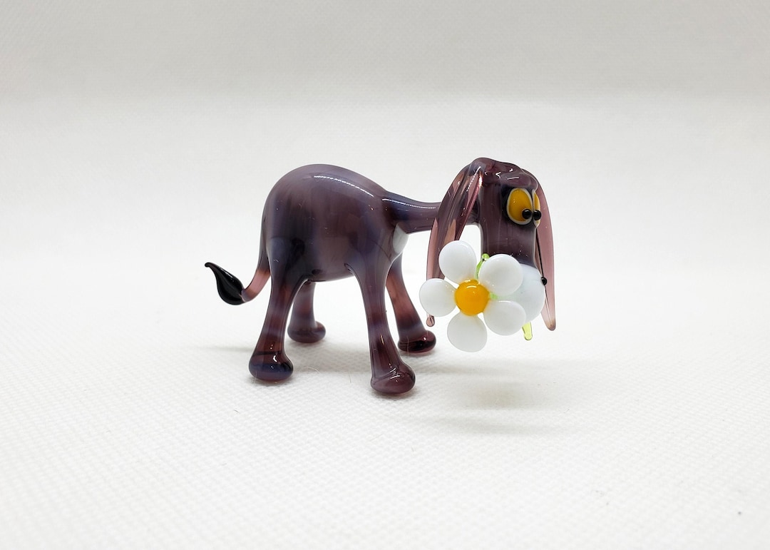 Purple Donkey With Flower, Blown Glass Donkey, Donkey Figurine ...
