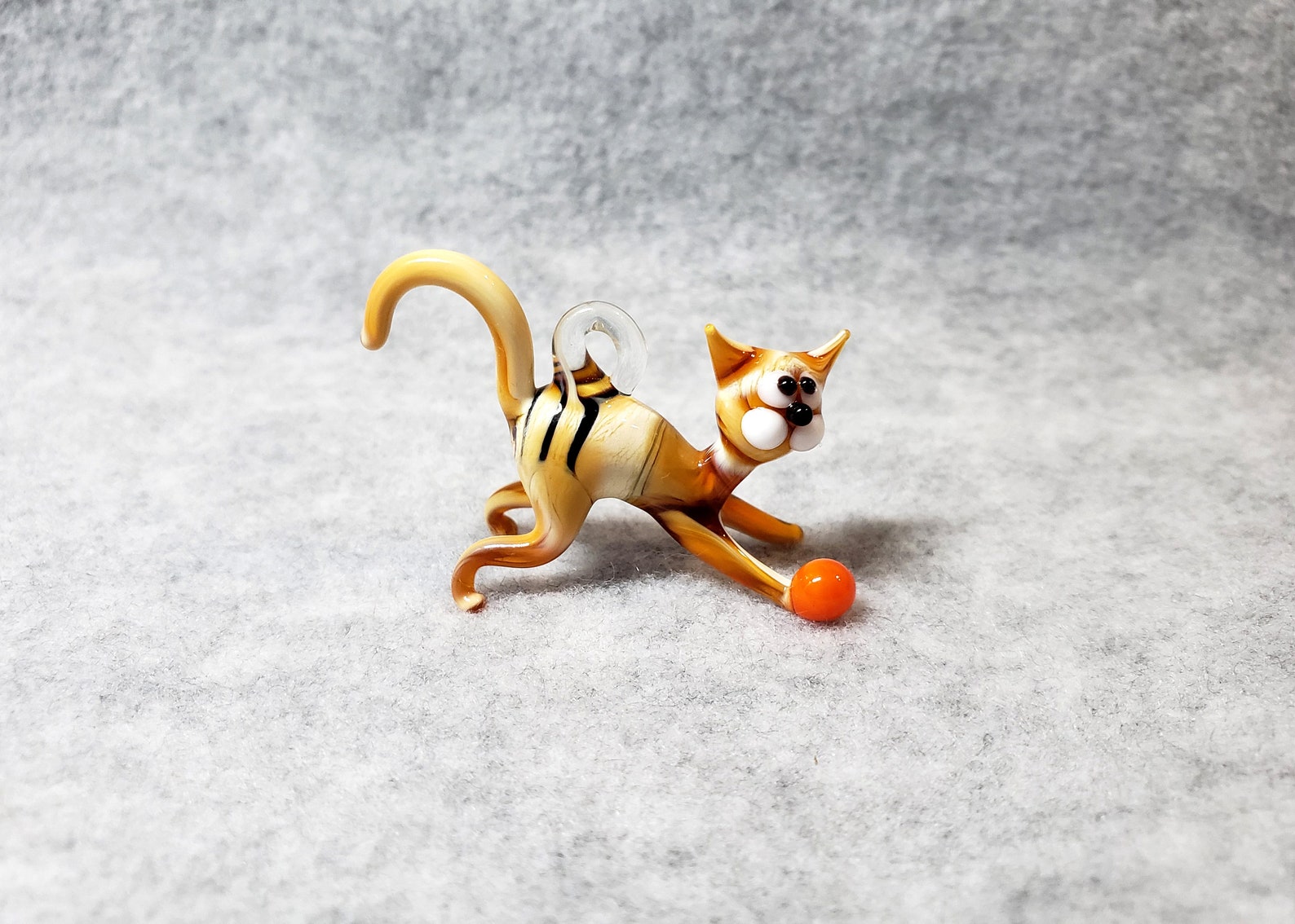 Miniature Cat With Hanging Loop Blown Glass Cat Glass Cat - Etsy