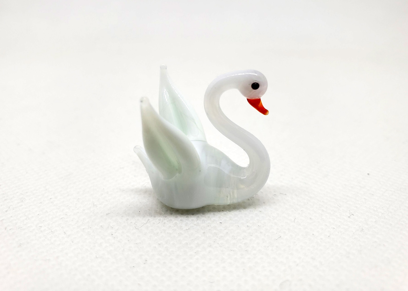 Glass Miniature Swan Small Glass Figurine Art Glass Swan - Etsy