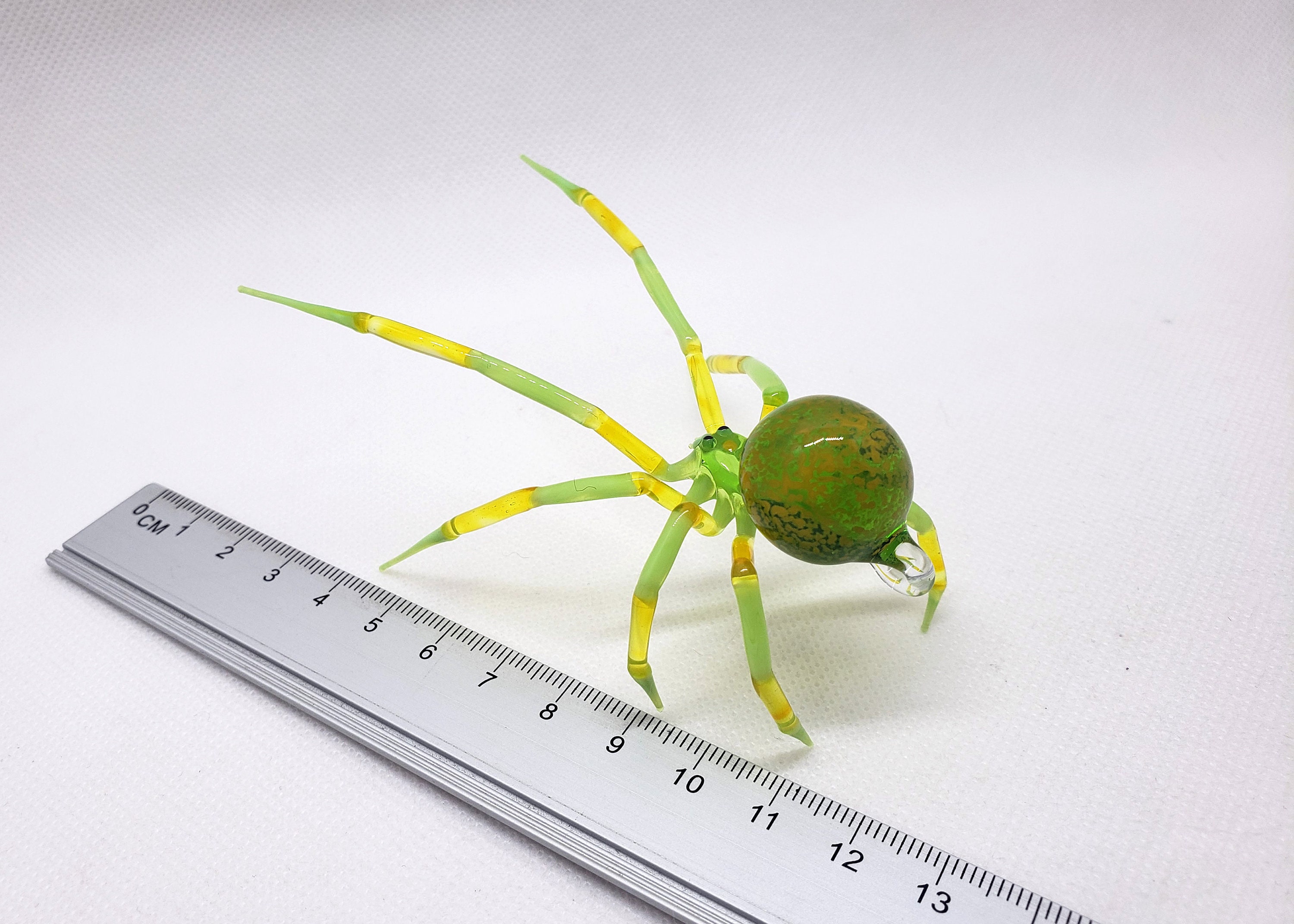 Hängende grüne Spinne Figur geblasene Glasspinne | Etsy