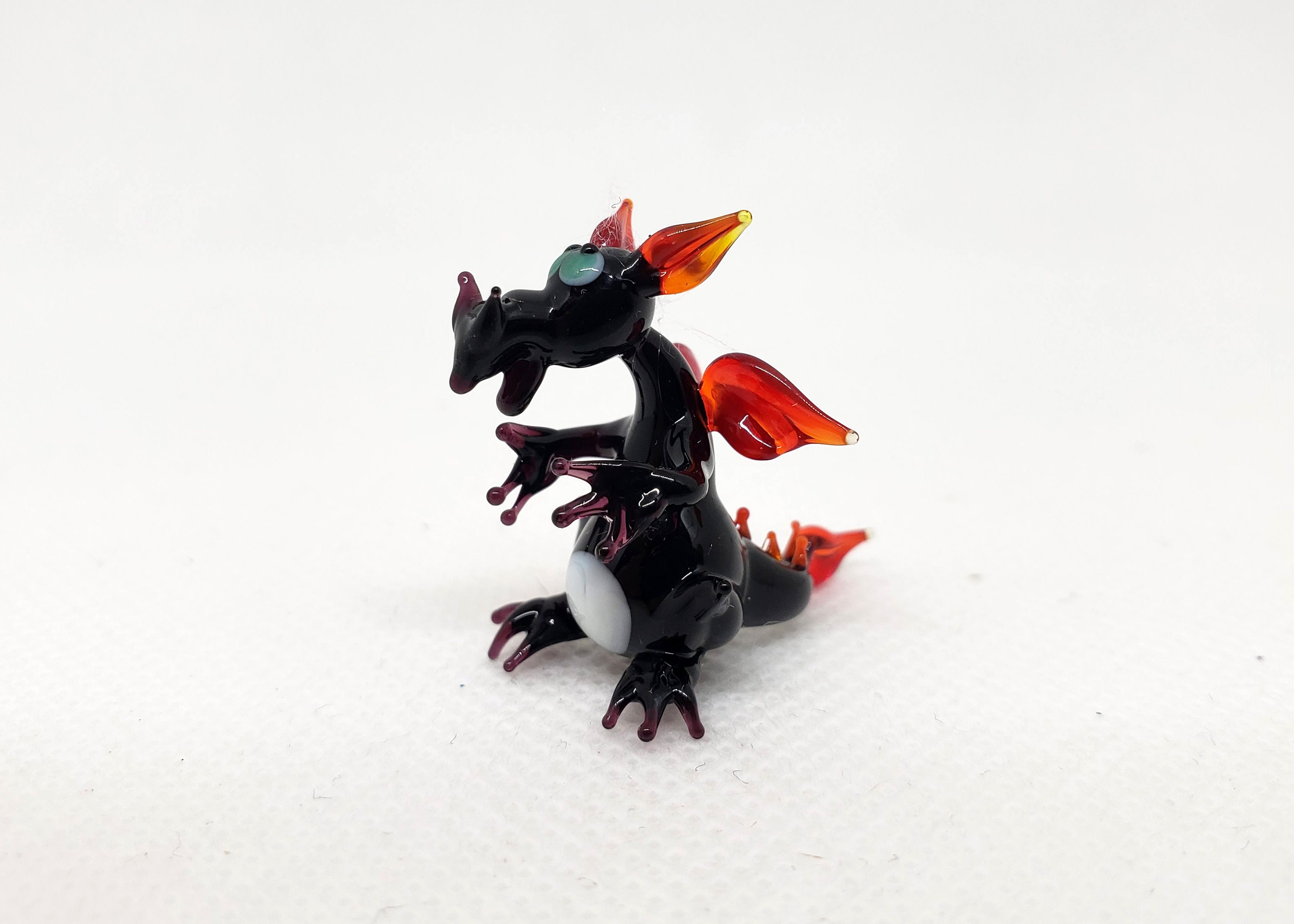 Kind Little Dragon, Blown Glass Dragon, Glass Miniature, Handblown ...