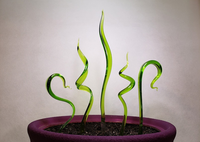 Large Glass Plant, Glass Flower, Glass Garden Art, Blown Garden, Glass ...