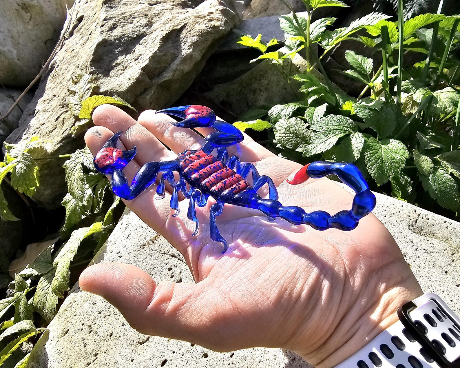 Big Blue Scorpion Figurine, Glass Scorpion Figurine, Murano Glass ...
