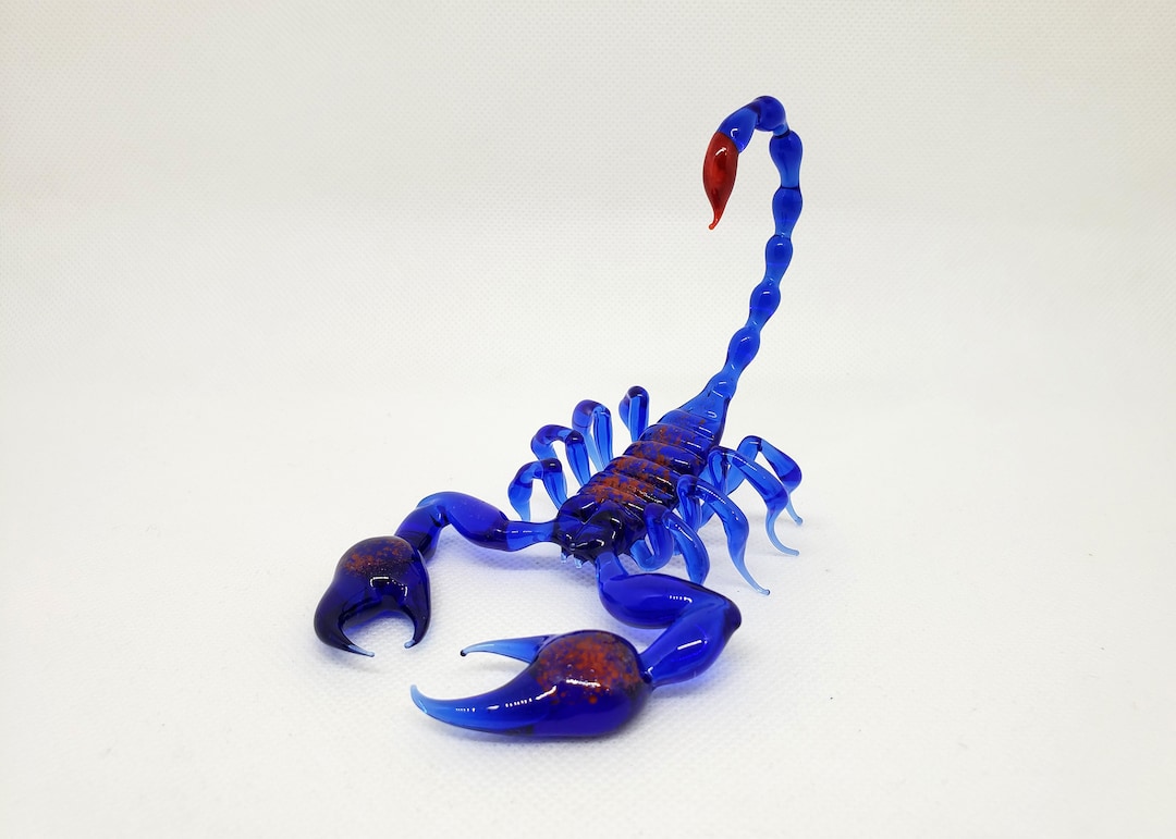 Blue Scorpion Figurine, Blue Glass Scorpion Figurine, Murano Glass ...