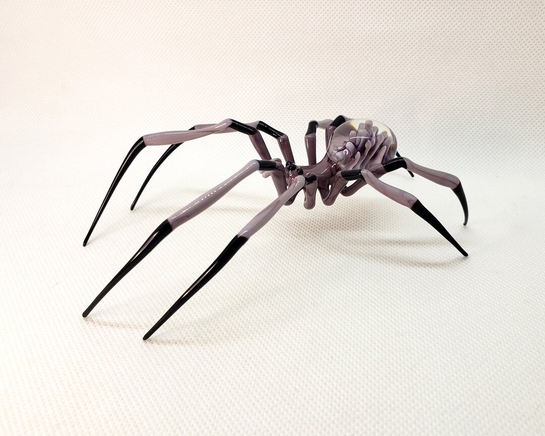 Big Purple Glass Spider, Handcrafted Glass Animal, Figurine Blown Glass ...