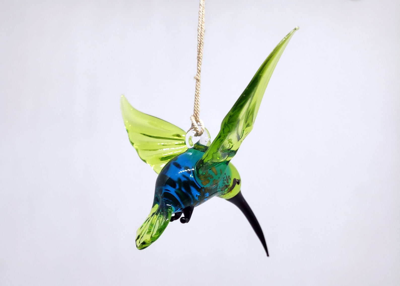 Glass Hummingbird Figurine, Flying Birds Hummingbird, Glass Animals ...