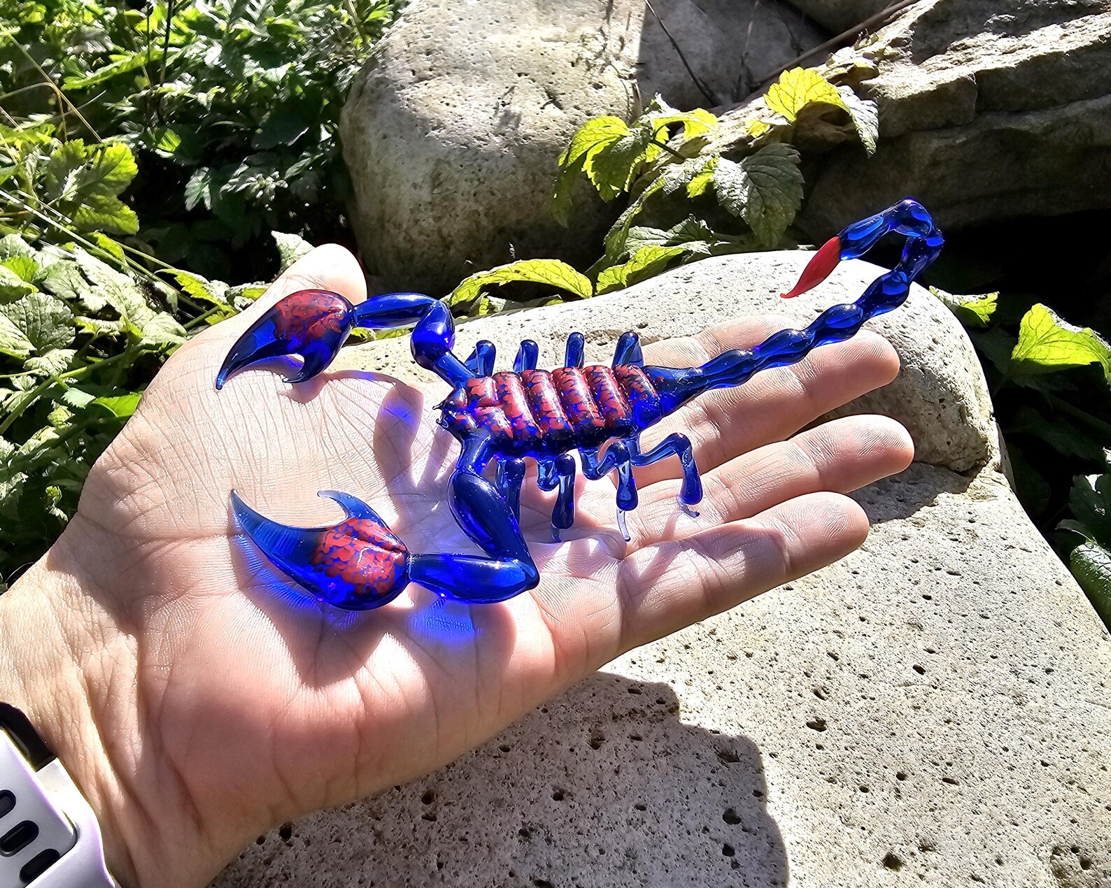 Big Blue Scorpion Figurine, Glass Scorpion Figurine, Murano Glass ...
